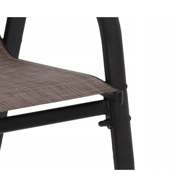 Set 2 scaune de gradina cu cadru metalic, stivuibile, 55x72x96cm, maro ...