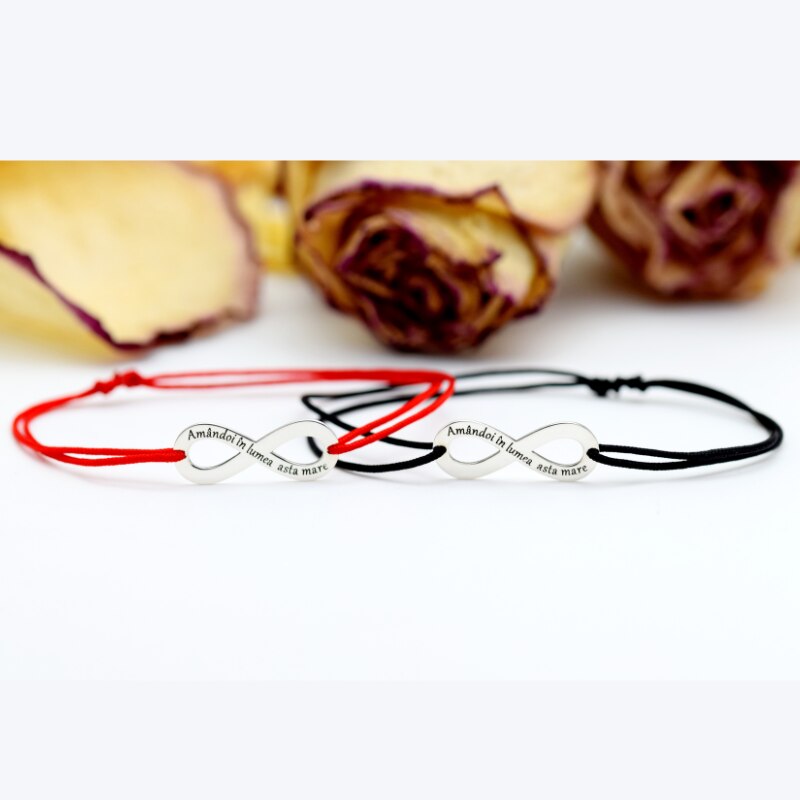 Set bratari reglabile cu infinit personalizat - Amandoi in lumea asta ...