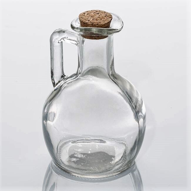 Set 2 ulcioare din sticla cu maner si dop de pluta pentru ulei si otet ...