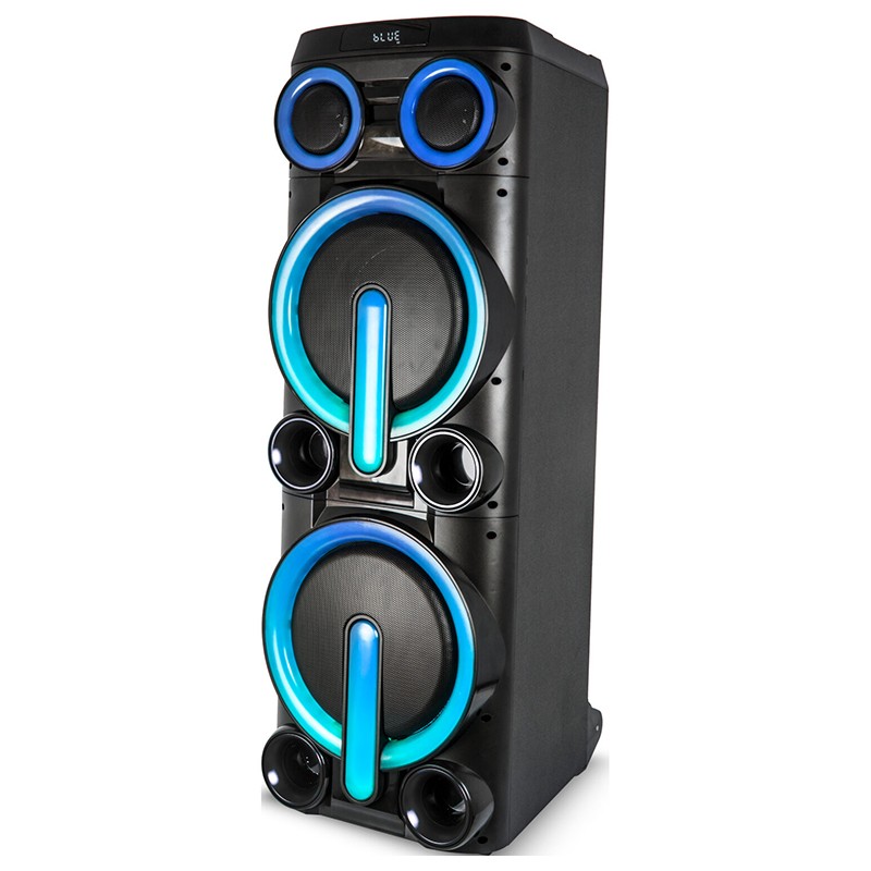 Boxa portabila 1000W Ibiza, LED, bluetooth, 2 microfoane wireless UHF ...