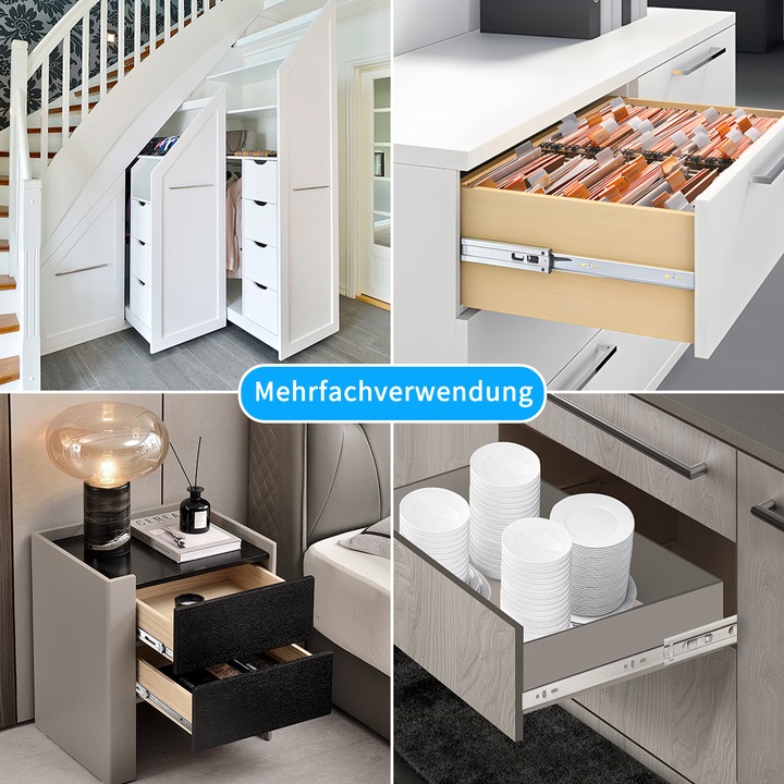 Set 8 buc, Sina glisare cu bile pentru sertar, Wayne Hardware, extensie ...