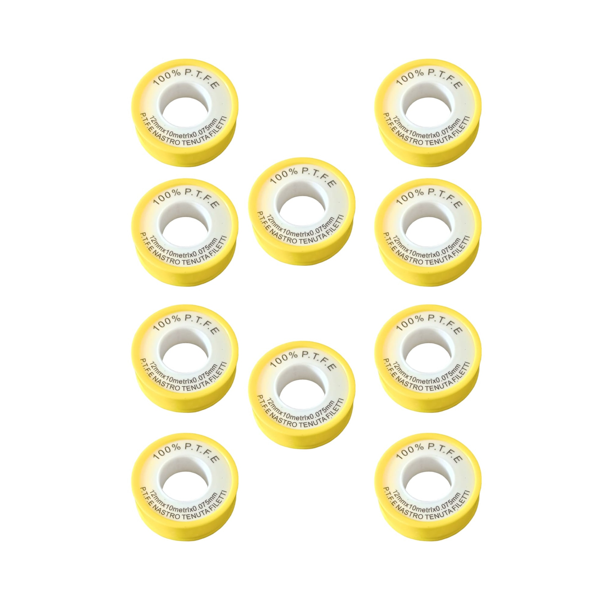 Set 10 role de banda de teflon etansare filet, 12mm x 10metri x 0.075mm ...