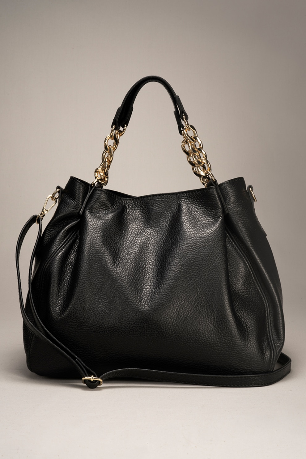 Massimo Castelli, Geanta de piele cu bareta de umar, Negru - eMAG.ro