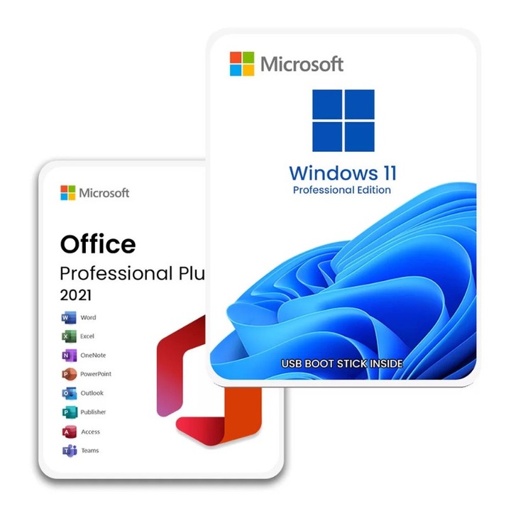 Pachet licente Windows 11 Pro stick USB, Office 2021 Pro Plus stick USB - eMAG.ro
