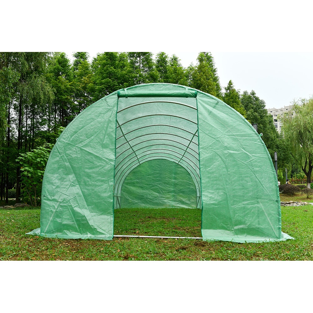 Sera gradina cu cadru metalic 6x3x2m, pentru legume, verde - eMAG.ro