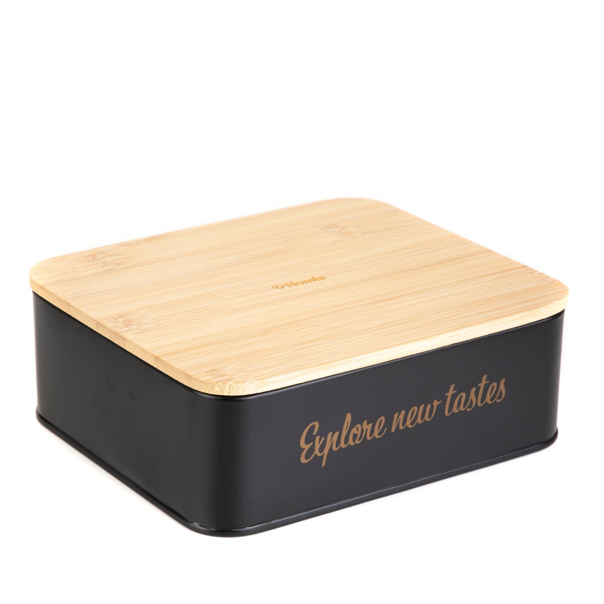 Recipient cu capac lemn negru 18x15x6 cm HOMLA - eMAG.ro