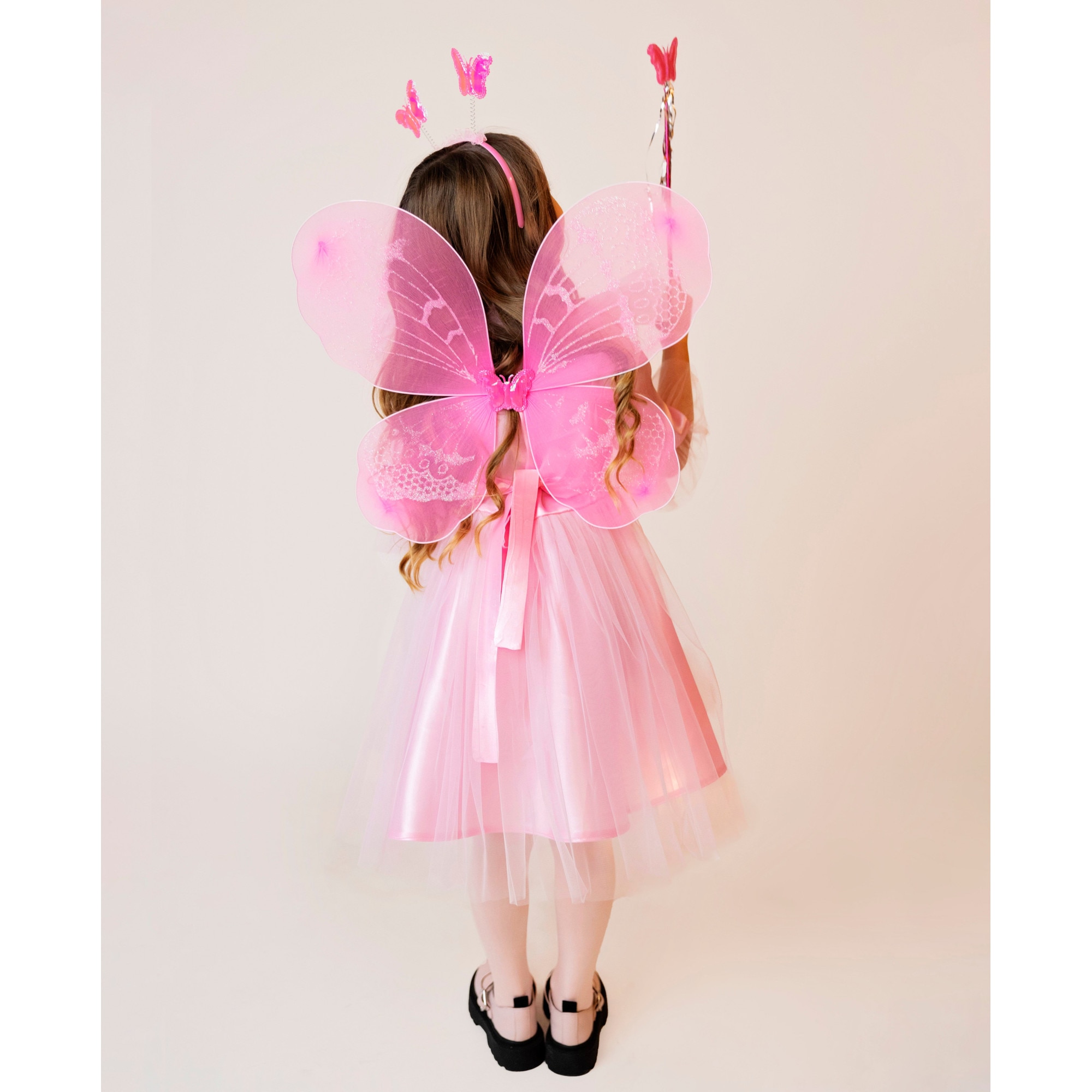 Set 4 piese Zana Fluturas, Costum cu luminite pentru Carnaval, Rochita ...