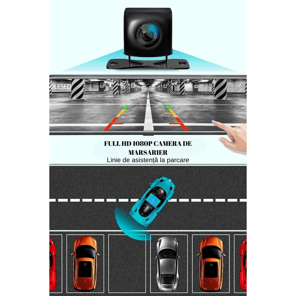 Camera auto DVR, Video, HD 1080P, Camere Fata/Spate, Ecran Tactil, 10 ...
