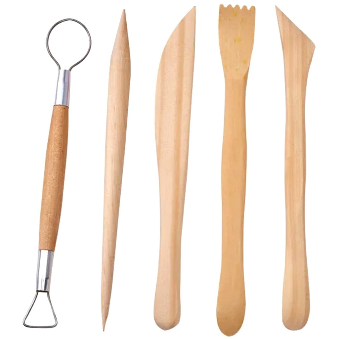 Kit accesorii pentru modelat in lut, Zola®, plastic, lemn si otel, 22 ...