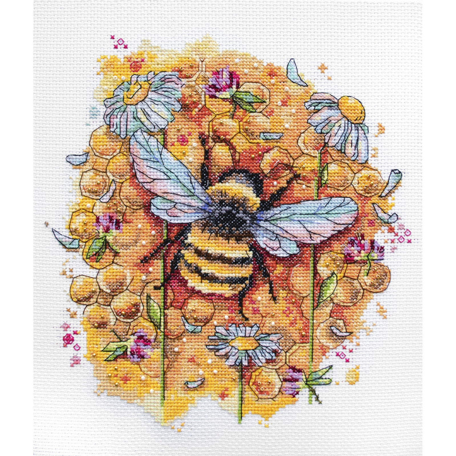 Set broderie in cruciulita, Poliflora, 20x25 cm - eMAG.ro