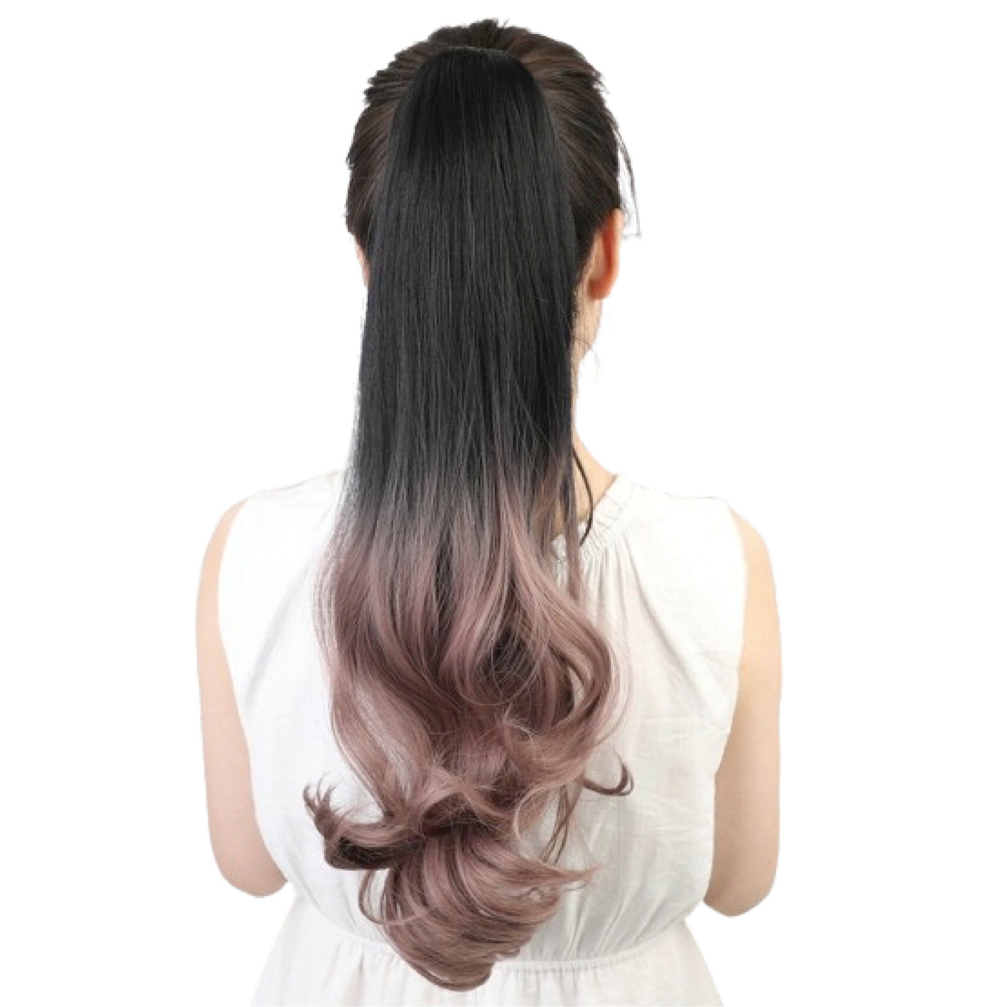 Extensie de par, coada de par tip ponytail dama, culoarea Ombre Negru ...