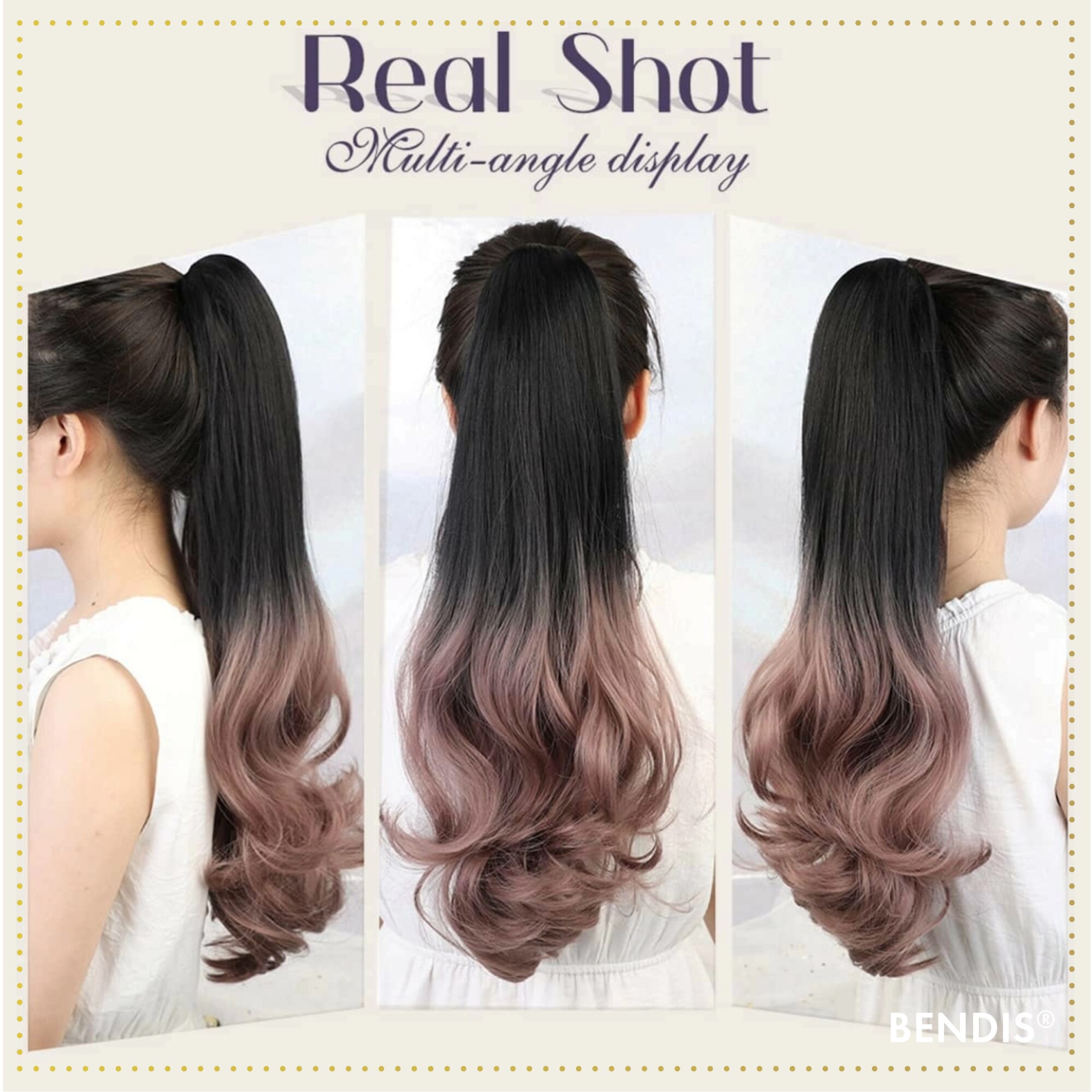 Extensie de par, coada de par tip ponytail dama, culoarea Ombre Negru ...