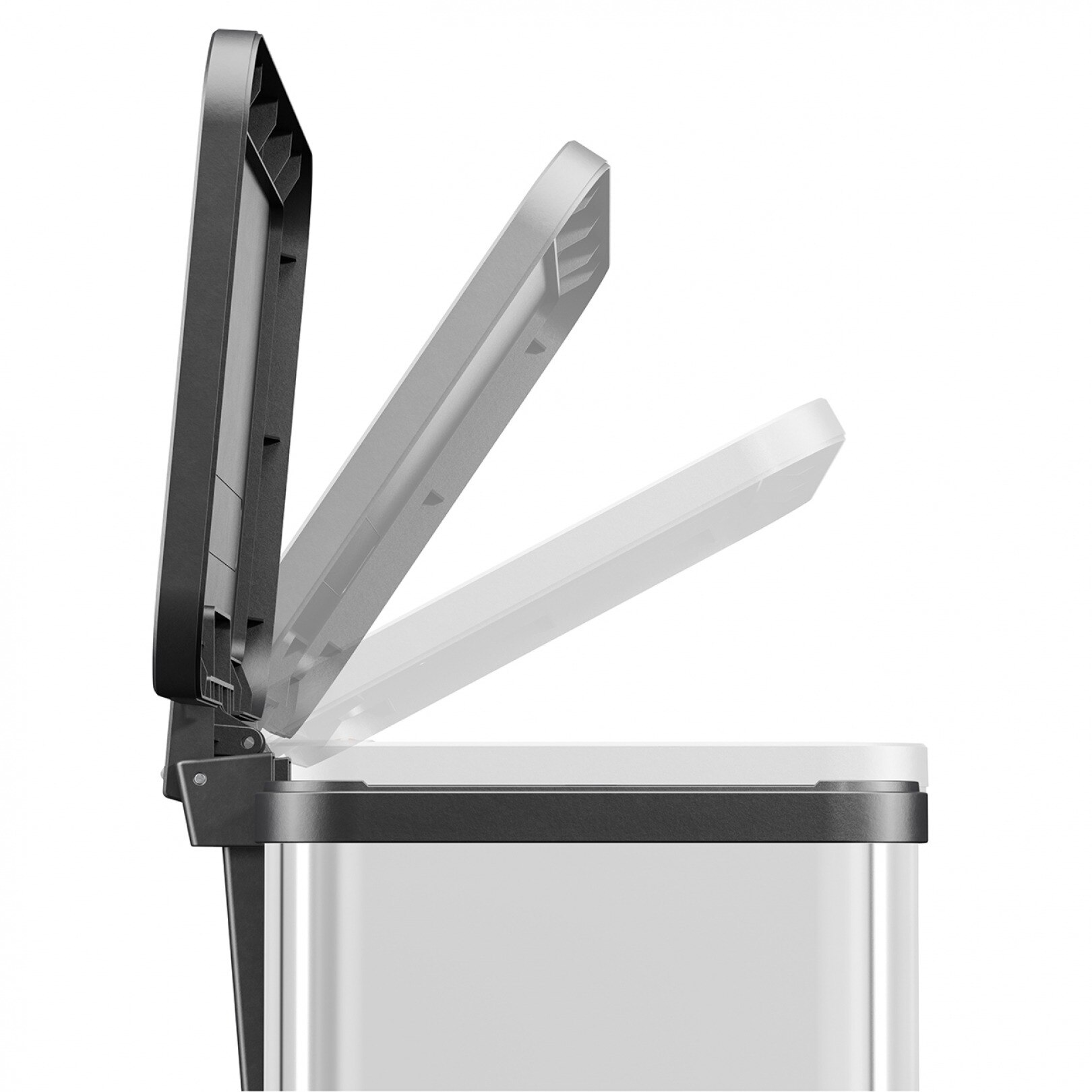 Cos de gunoi cu pedala, Casa Plastor Trio Plus L, inox, 3 x 9 L, 47 cm ...