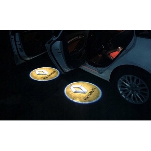 Set 2 proiectoare logo auto, MegaLed, LED, Pentru Renault, Alb - eMAG.ro