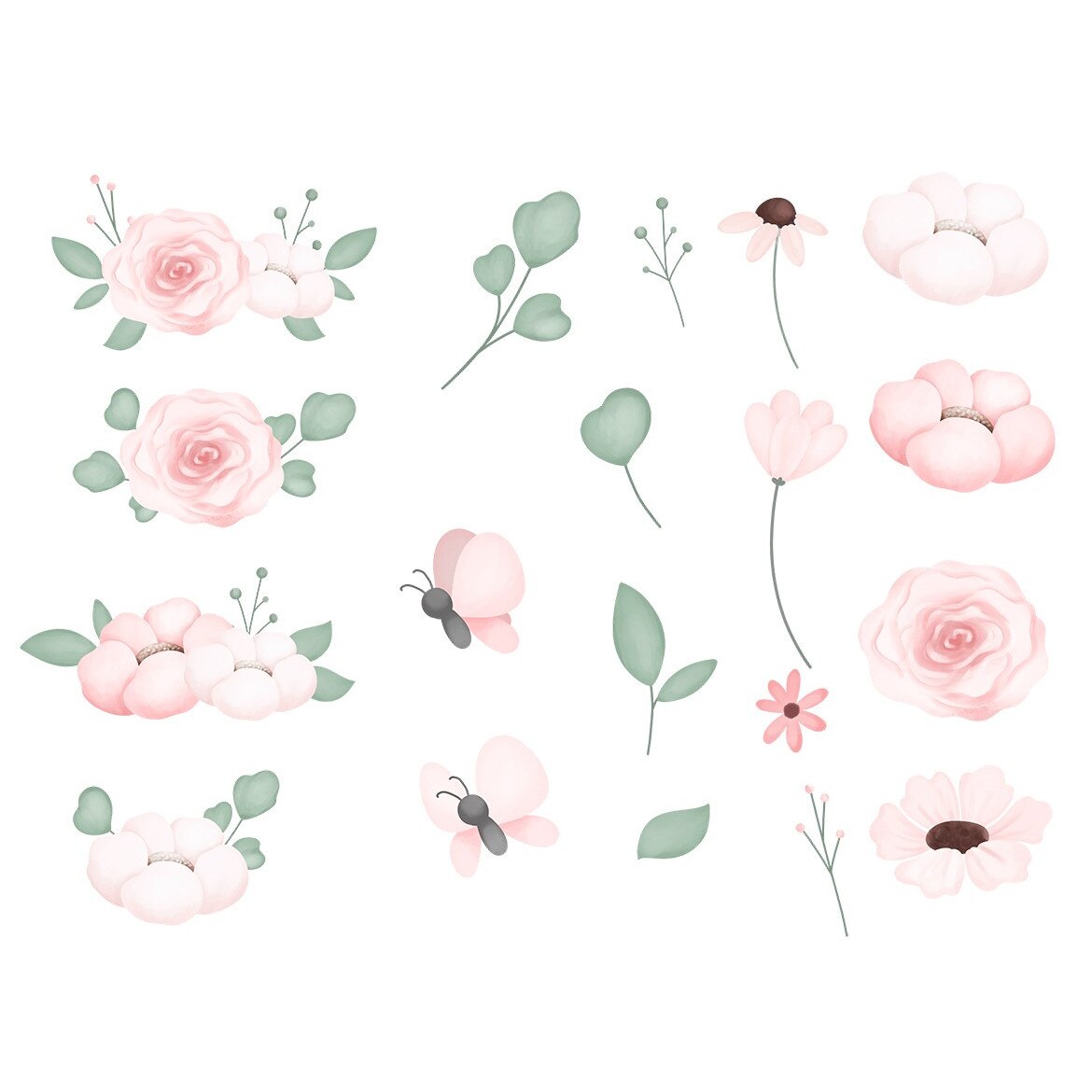 Sticker decorativ, Flori, Fluturi, 12378ST - eMAG.ro