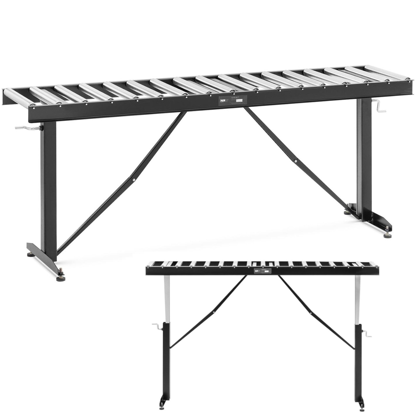 Masa role transport MSW, Otel, 17 role, 167x33x67cm, Negru/Argintiu ...