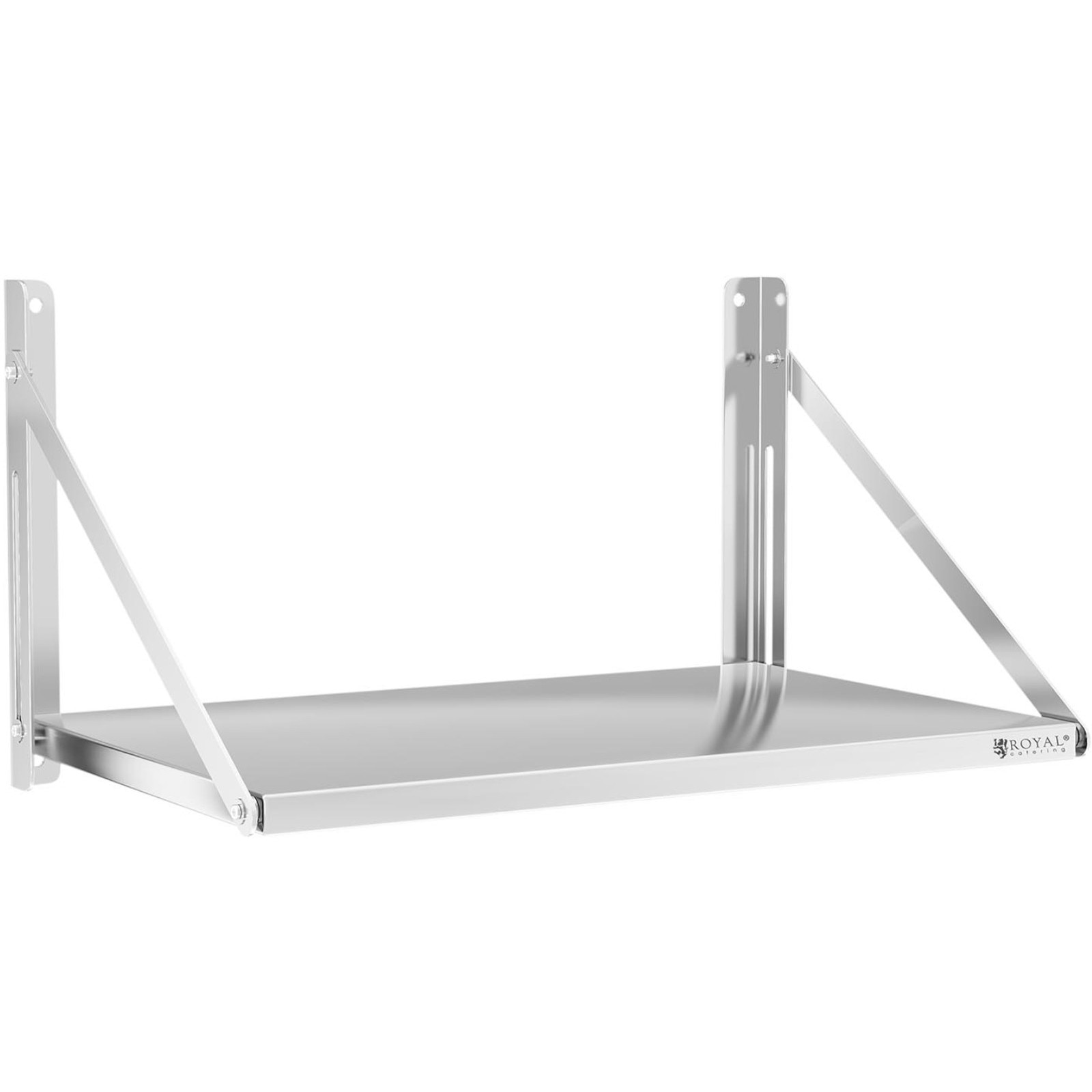 Raft de perete pliabil, Royal Catering, Inox, 80 x 45cm, Argintiu - eMAG.ro