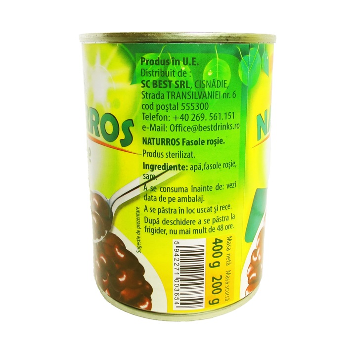 Fasole rosie, NATURROS, 400g - eMAG.ro