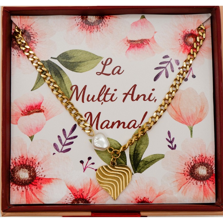 Set cadou pentru Mama - lantisor cu pandantiv si perla in forma de ...