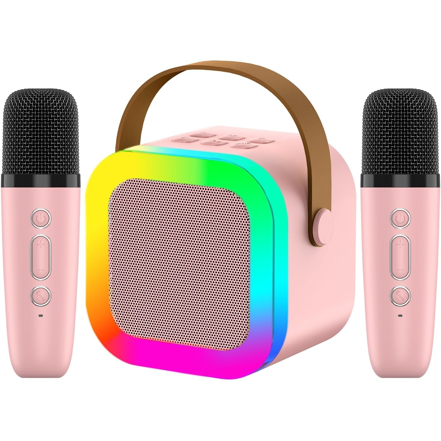 Boxa cu 2 Microfoane karaoke Smart copii, difuzor Wireless, Roz ABYZ ...