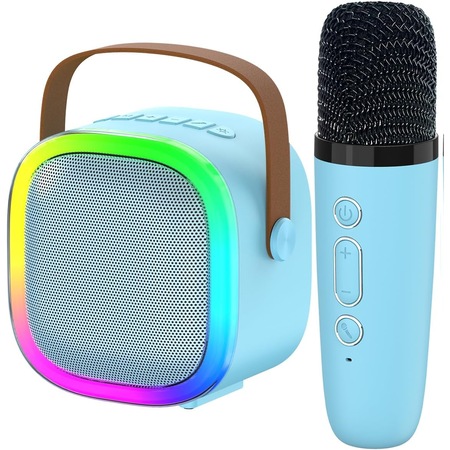 Boxa cu Microfon karaoke Smart copii, difuzor Wireless, Albastru ABYZ ...