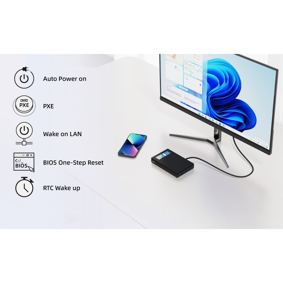 Mini PC MeLE Quieter3Q Fanless, Windows 11 Pro, Intel N5105, 8GB DDR4 ...