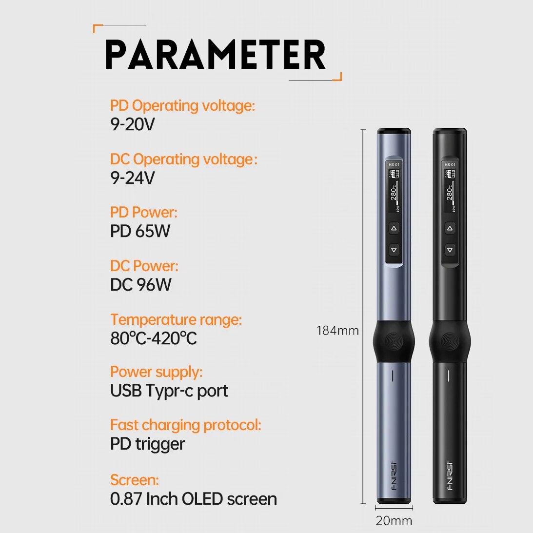 Pistol de lipit letcon wireless FNIRSI HS-01, 9-20V, PD 65W, 80 - 420 ...
