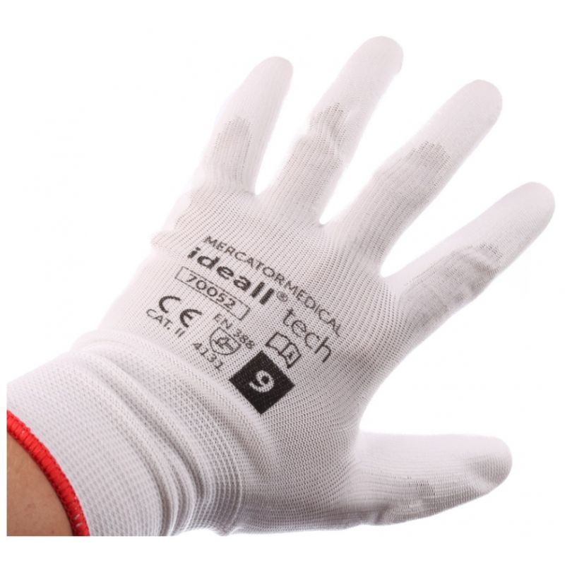 Manusi de protectie si de lucru Ideall Tech 70051, albe, masura 9 - eMAG.ro