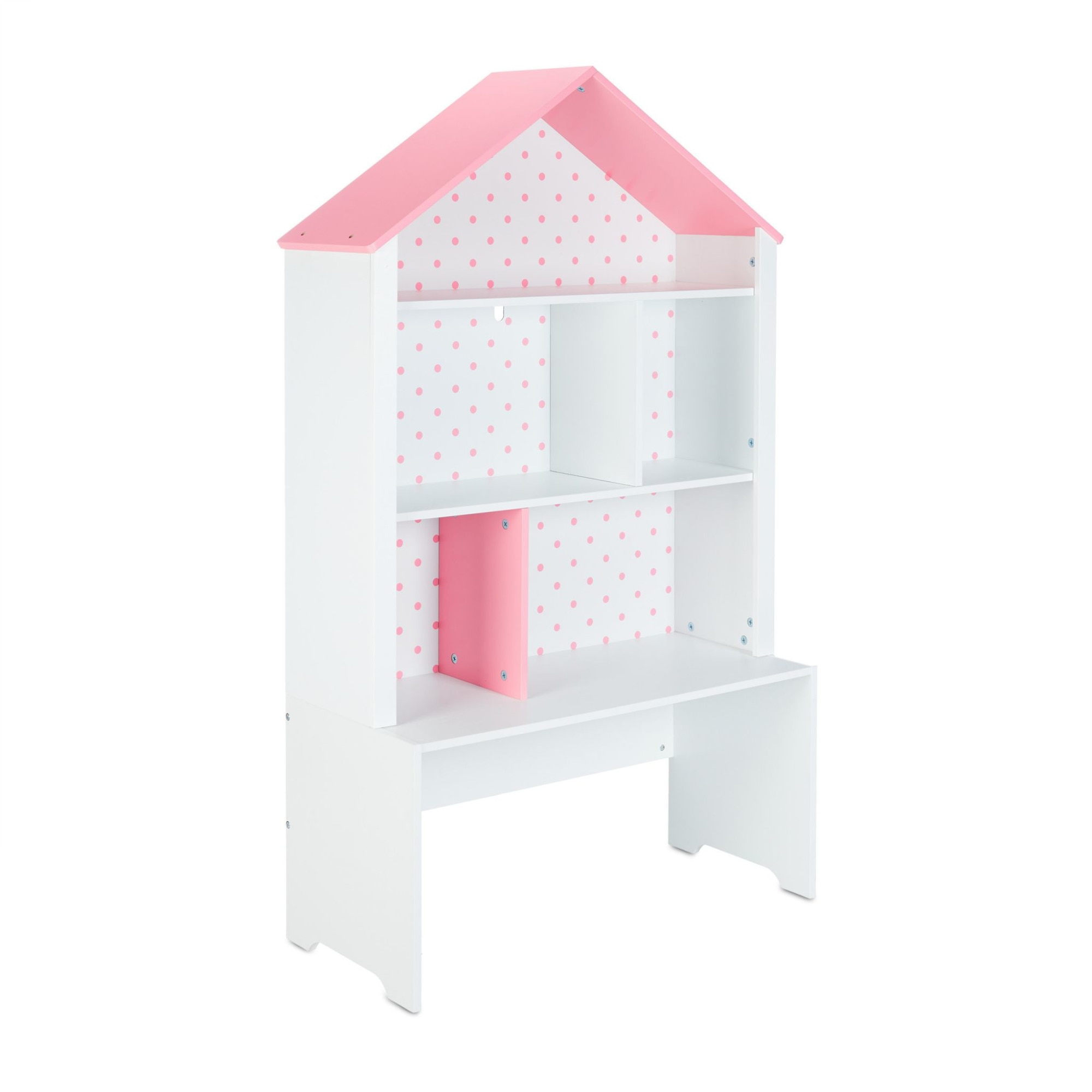 Dulap pentru copii, cu design lebede, 5 rafturi si 2 sertare detasabile ...