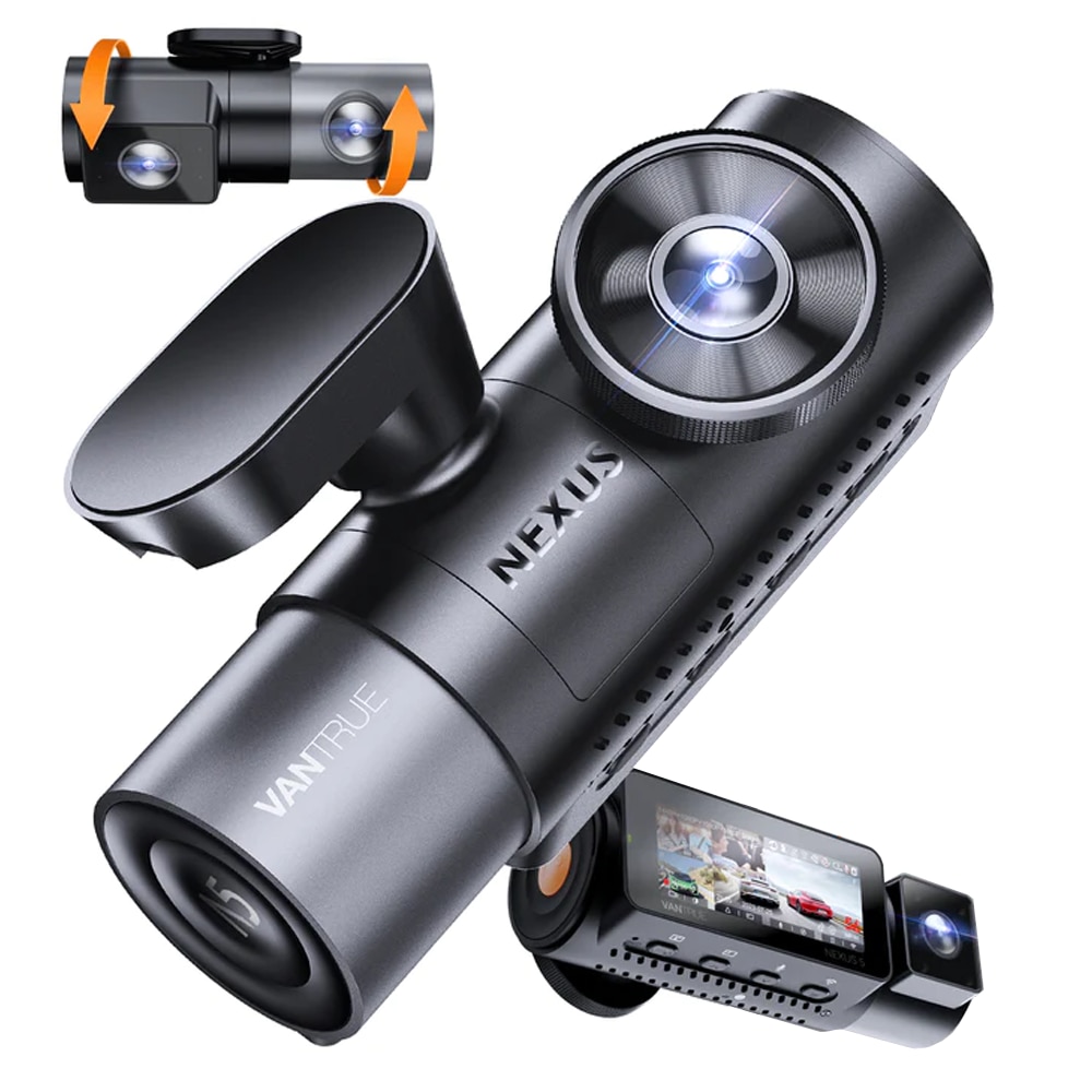 Camera auto cu 4 canale Vantrue N5 fata-spate-interior, WiFi 5GHz, 2.7K ...