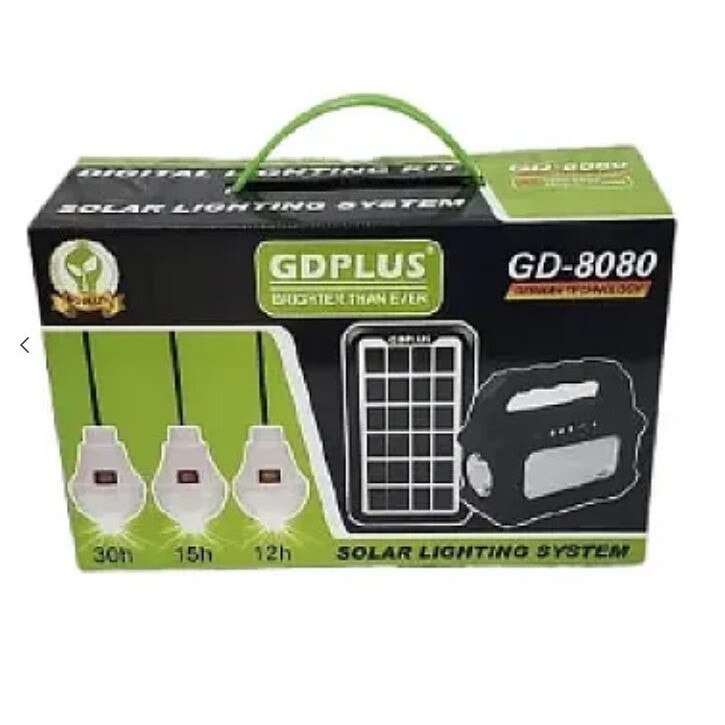 Kit Solar GDPlus GD-8080 portabil cu 3 becuri - eMAG.ro