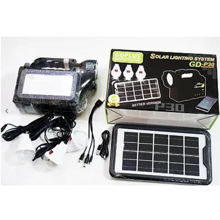 Kit solar GDPlus GD-P30 cu 3 becuri - eMAG.ro