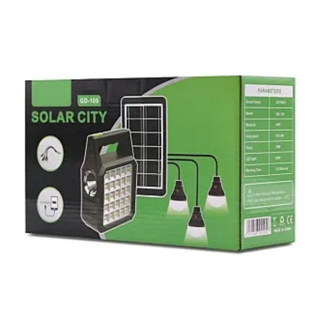 Kit solar GD-105 Lanterna LED multifunctionala cu panou solar - eMAG.ro