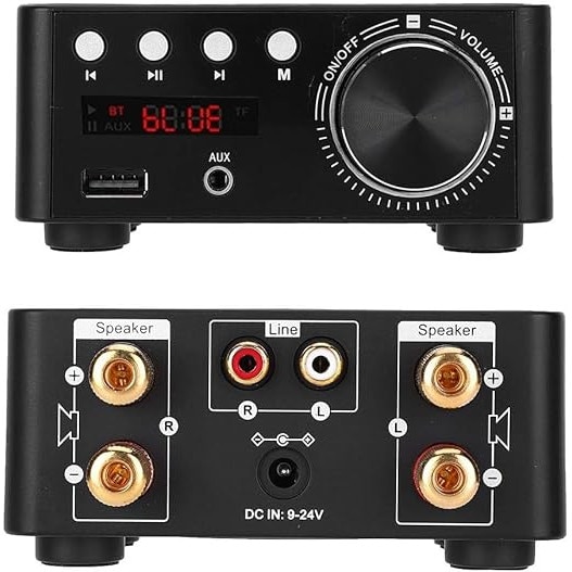 Аудио усилвател със захранващ адаптер Bluetooth 5 0 Hifi 80 W Usb