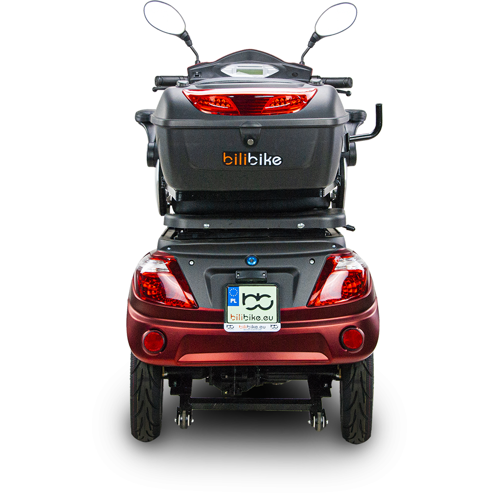 Triciclu electric BILI BIKE SHINO G2, reglabil, 25 km/h, LED, rosu ...