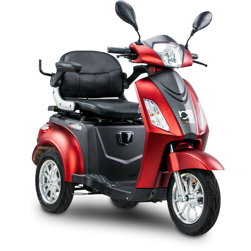 Triciclu electric BILI BIKE SHINO G2, reglabil, 25 km/h, LED, rosu ...