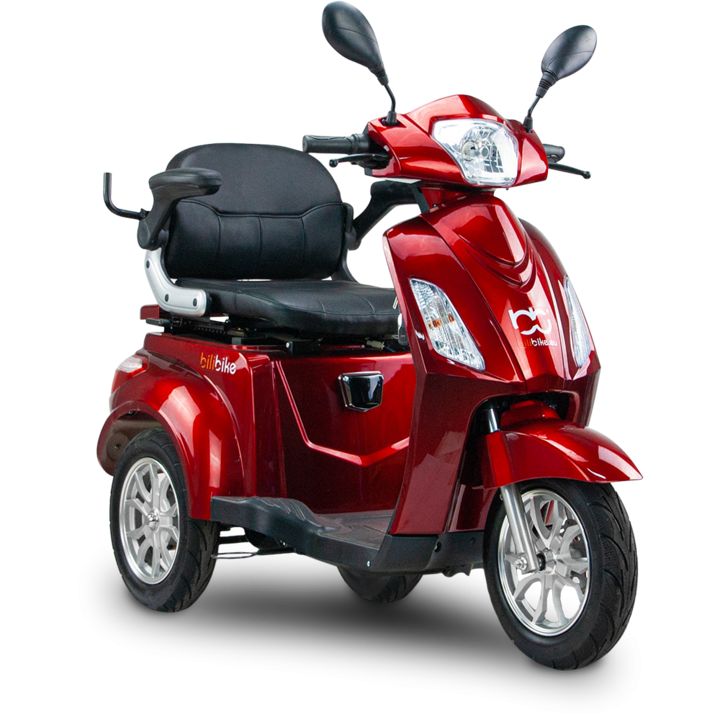 BILI BIKE SHINO G2 elektromos tricikli időseknek, 25 km/h, 3 sebesség + hátramenet, piros, 155 ...