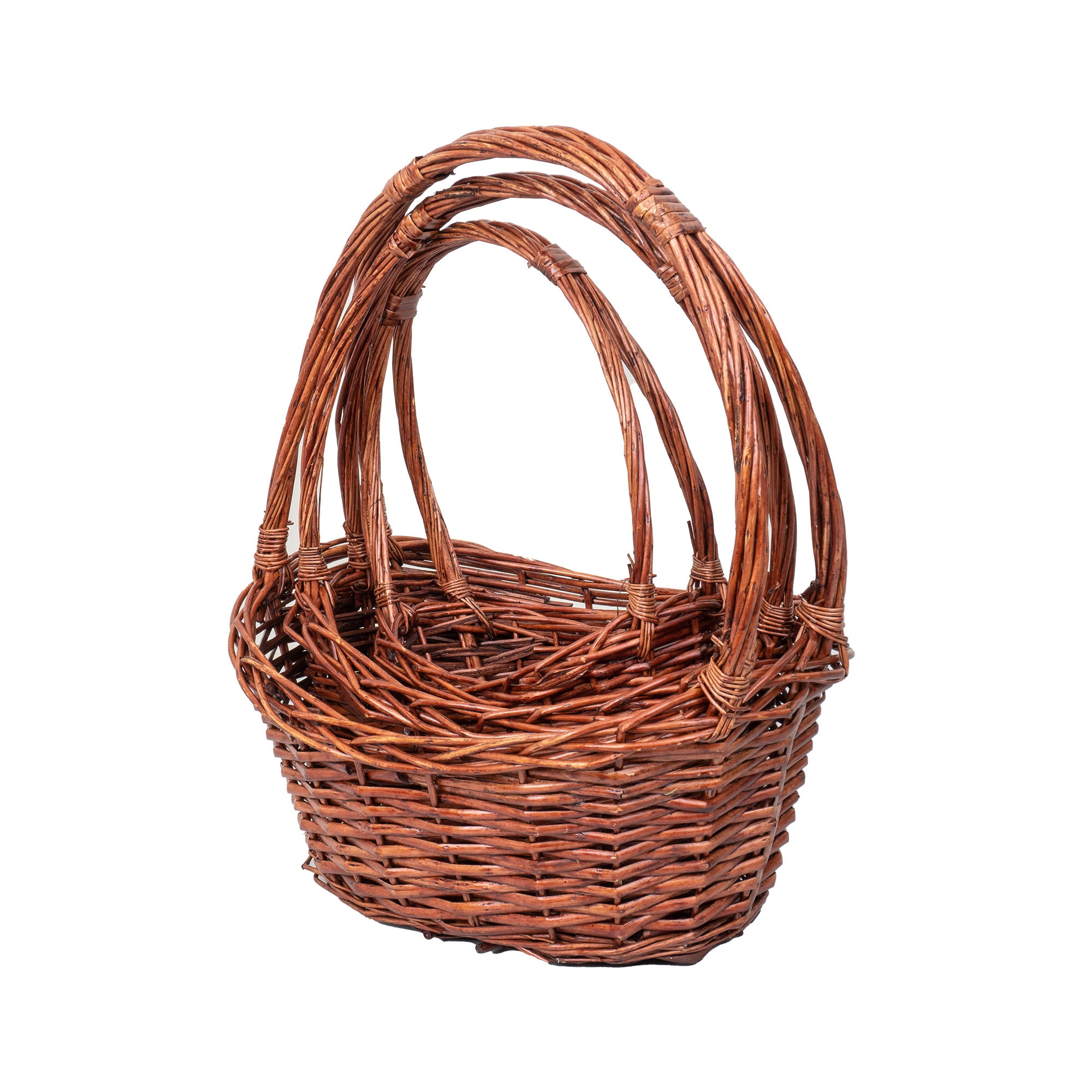 Set 3 cosuri de rachita ovale, maro lucios / ZTS 8001 - eMAG.ro