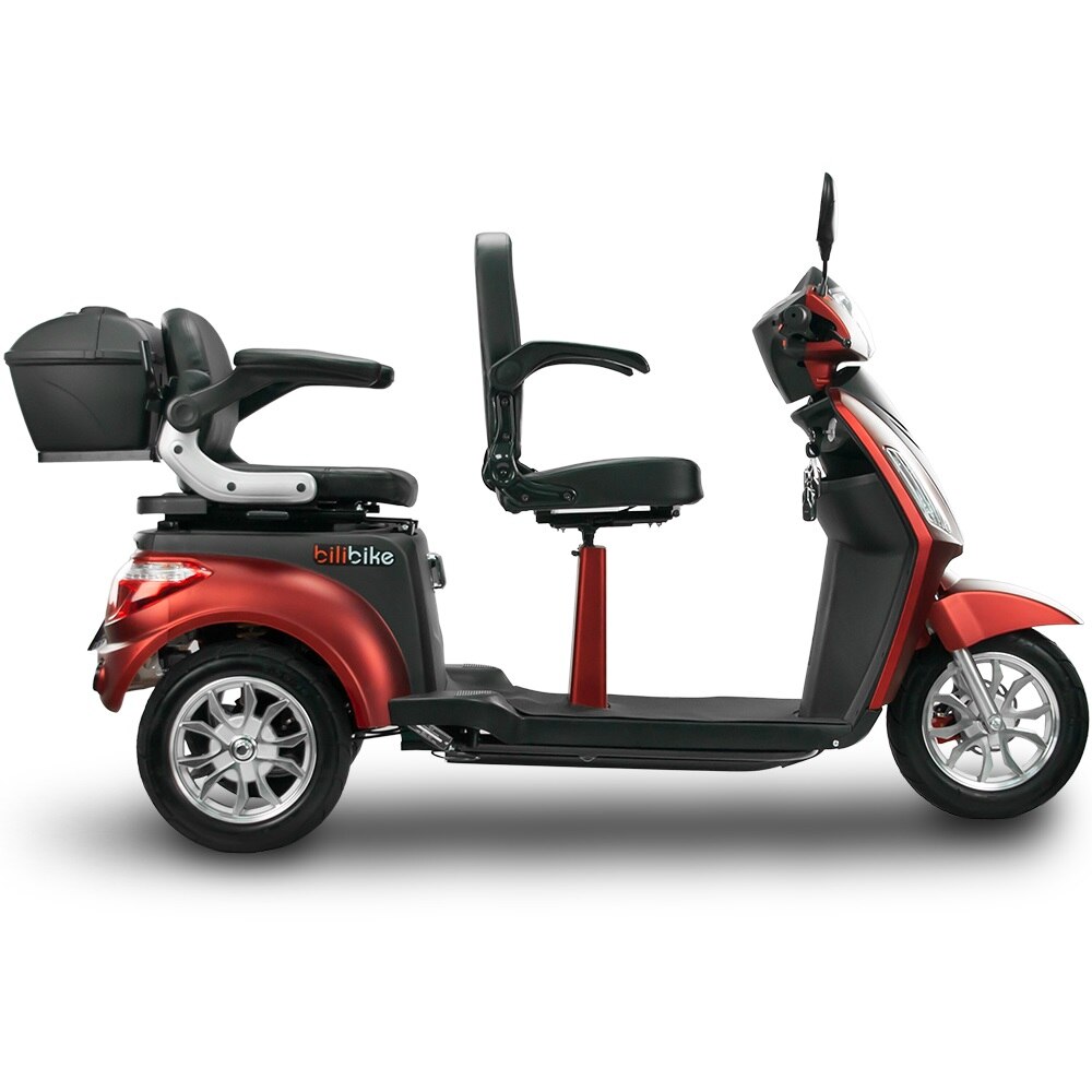 Triciclu electric BILI BIKE SHINO G5, 2 locuri, reglabil, 25 km/h, rosu ...