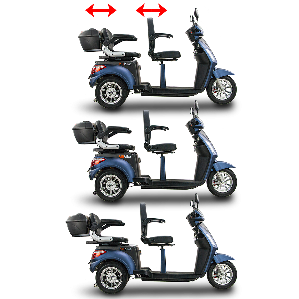 Triciclu electric BILI BIKE SHINO G5, 2 locuri, 25 km/h, reglabil, LED ...