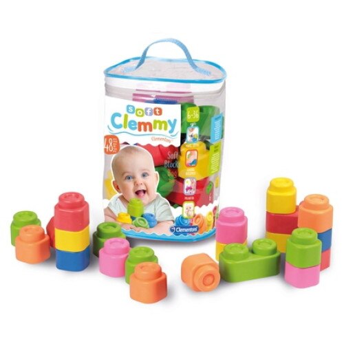 Set cuburi constructie pentru bebelusi, Clementoni, 48 piese ...