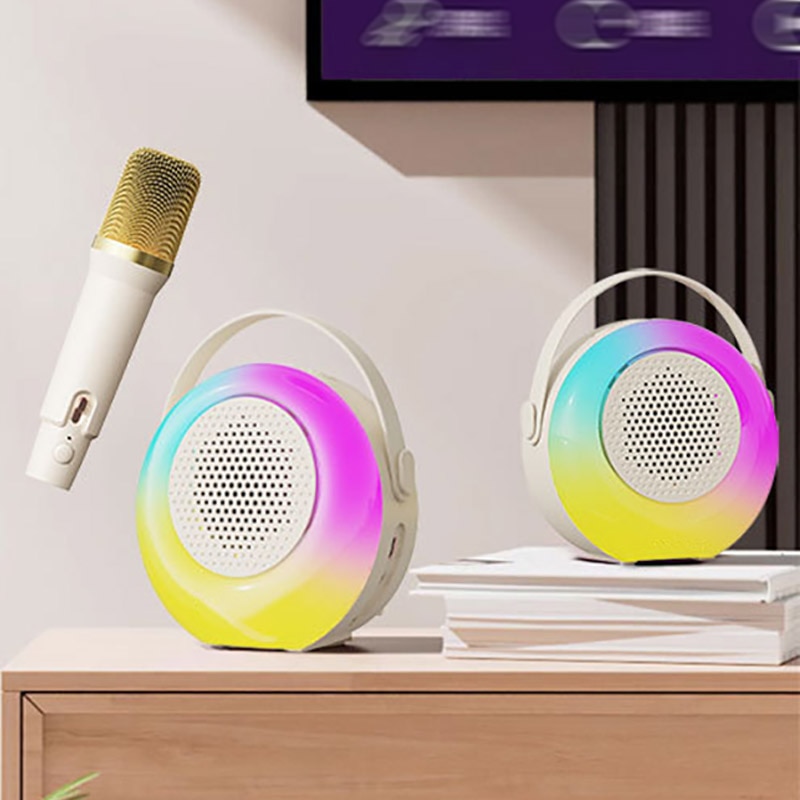 Set 2 Microfon Karaoke, cu boxa, copii si adulti, Bluetooth, Wireless ...