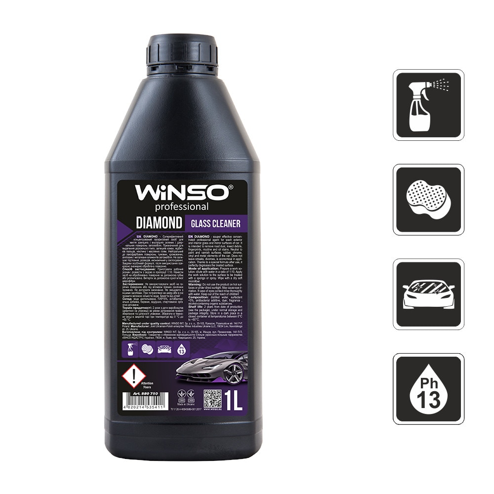 Solutie curatare geamuri Winso Professional DIAMOND Glass Cleaner 1L ...