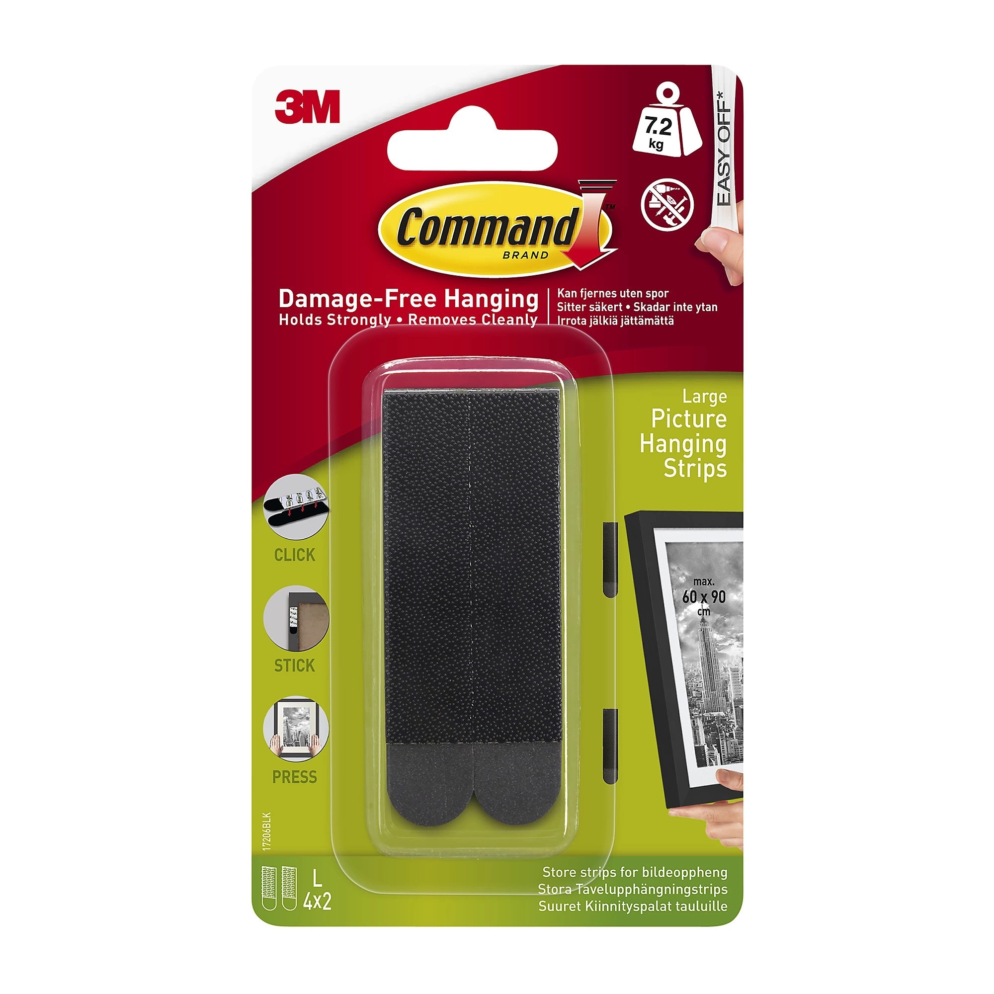 Sistem tip arici sustinere tablouri 4 seturi mare negru, Command 3M ...