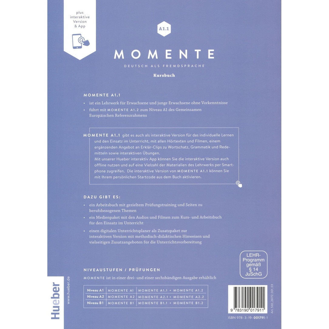 Momente A1.1 Kursbuch plus interaktive Version ; Sandra Evans - eMAG.hu