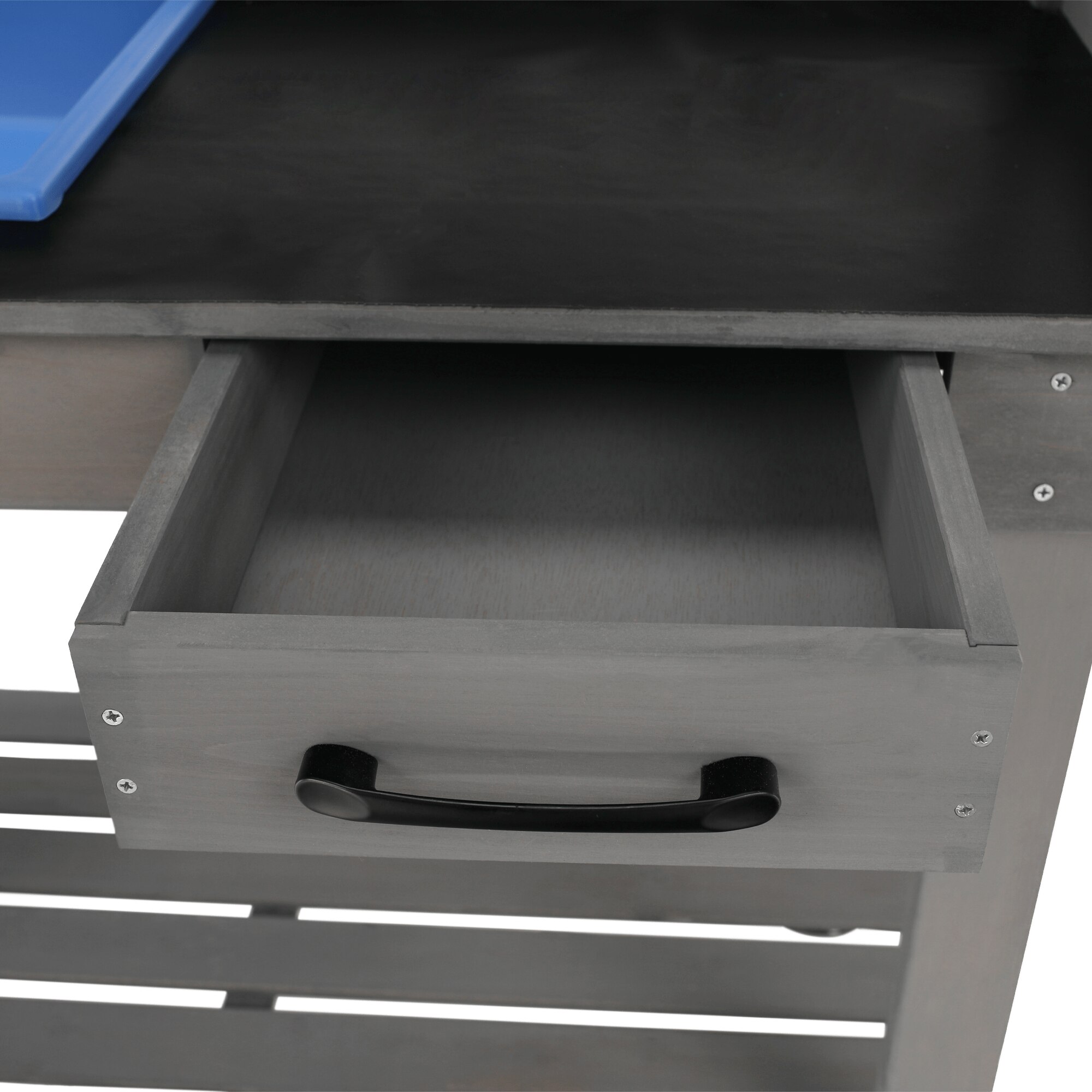 Masa de gradina, terasa, lemn, cu chiuveta, lemn, culoare gri, cu ...