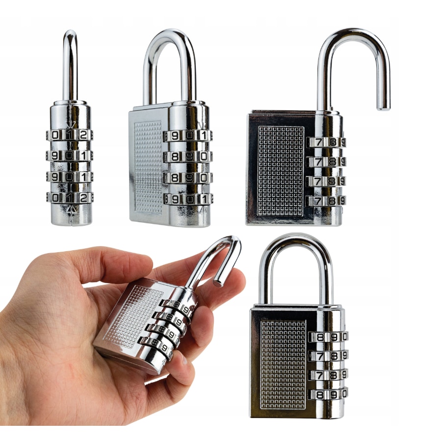 Lacat din metal cu cifru, Zola®, cod unic din 4 cifre, metal, 79x41 mm ...