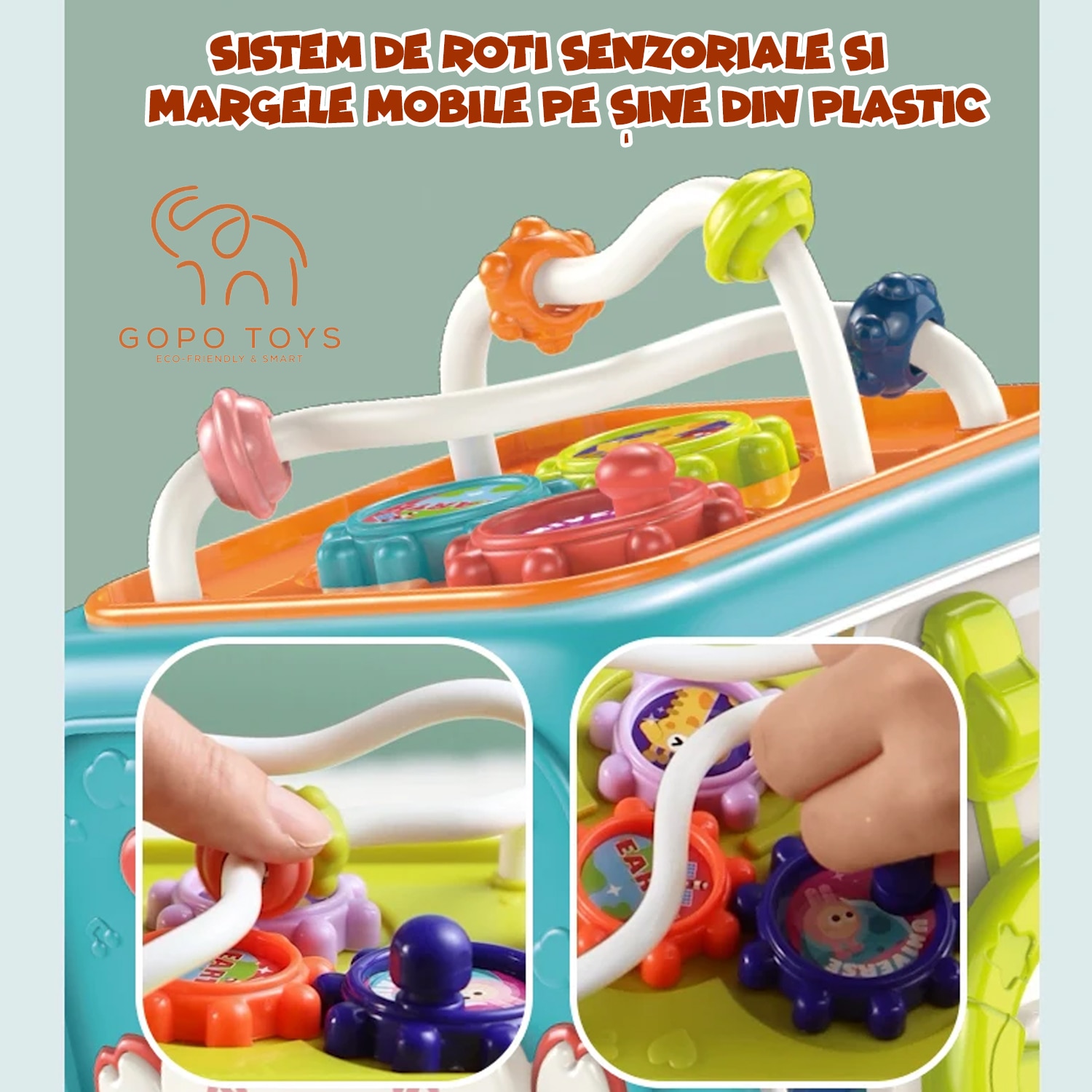 Jucarie Educativa Senzoriala Montessori Pentru Copii - Cub Interactiv ...