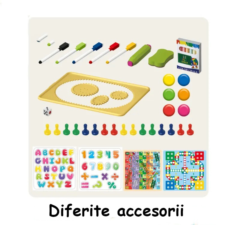 Tabla de desenat multifunctionala cu doua fete si 2 jocuri de societate incluse WePro Store ...