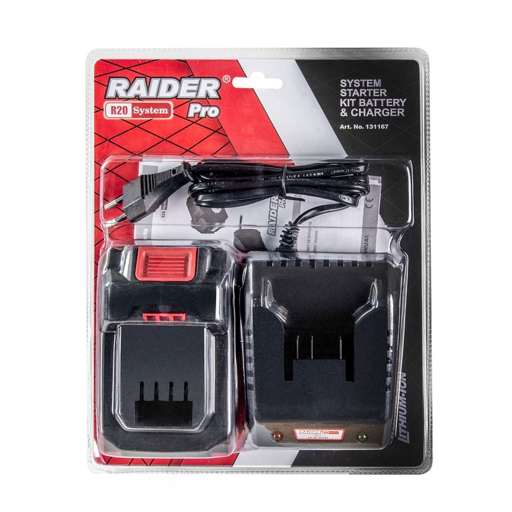 Комплект зарядно и батерия за RDP-R20, 20 V, 4 Ah, Raider 131167 - eMAG.bg